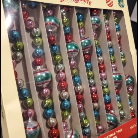 Christopher Radko | Holiday | 7 Foot Radko Shiny Brite Glass Garland ...